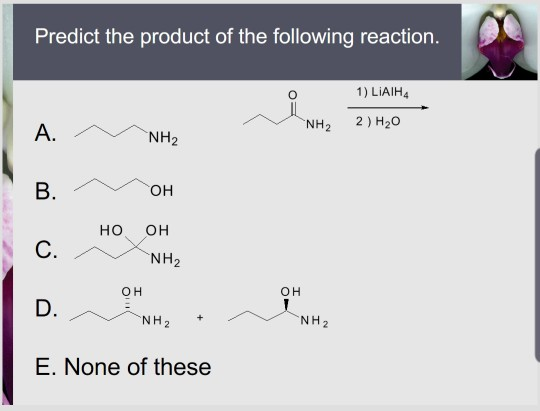 Solved Predict the product of the following reaction. 1) | Chegg.com