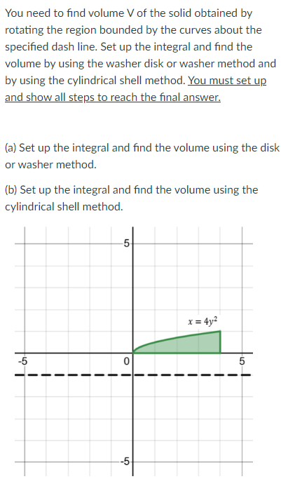 Solved You need to find volume V of the solid obtained by | Chegg.com