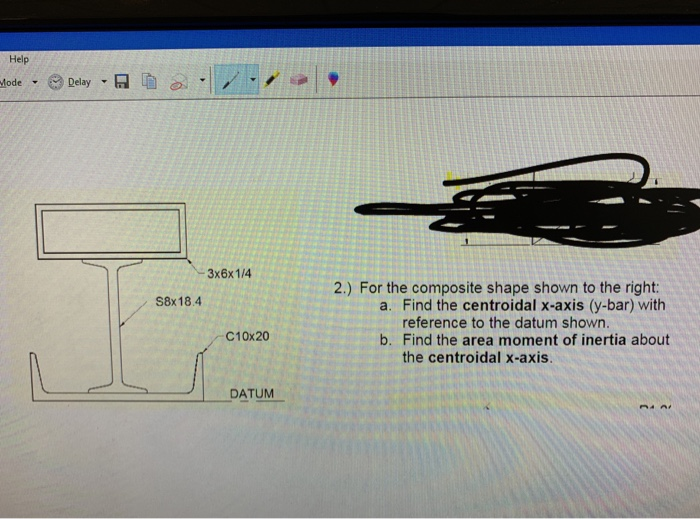 Solved Help 3x6x1/4 2.) For the composite shape shown to the | Chegg.com
