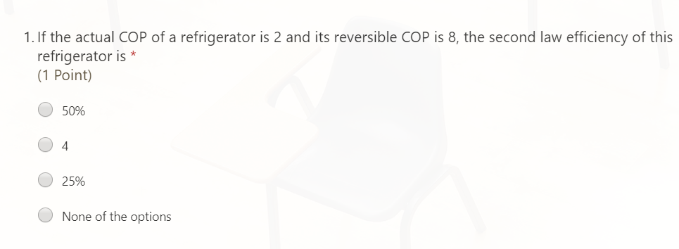 Solved 1. If the actual COP of a refrigerator is 2 and its | Chegg.com