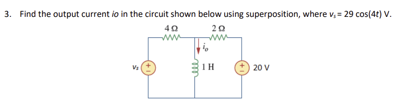 Solved 3. Find the output current io in the circuit shown | Chegg.com
