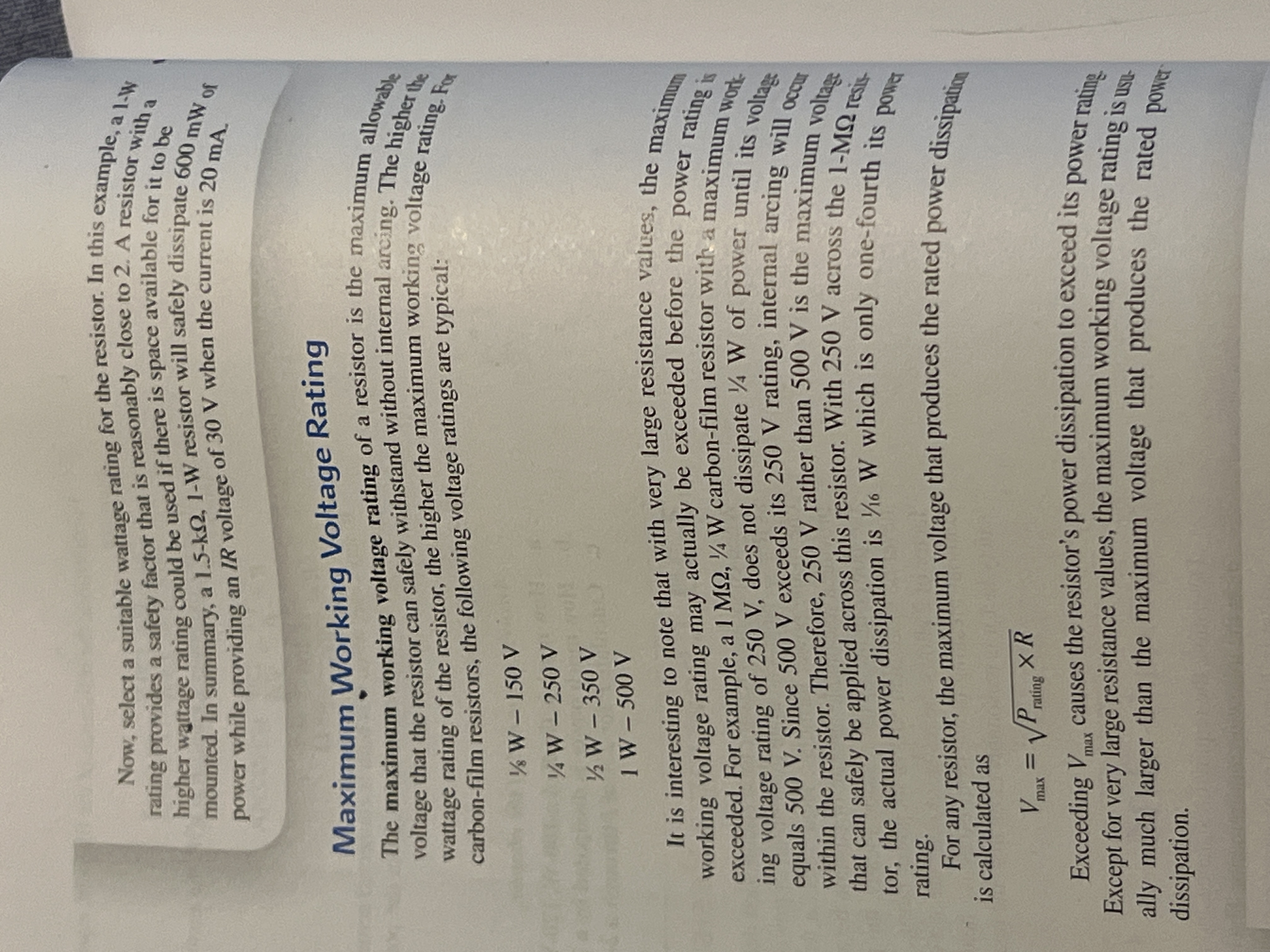 Solved Now, select a suitable wattage rating for the | Chegg.com