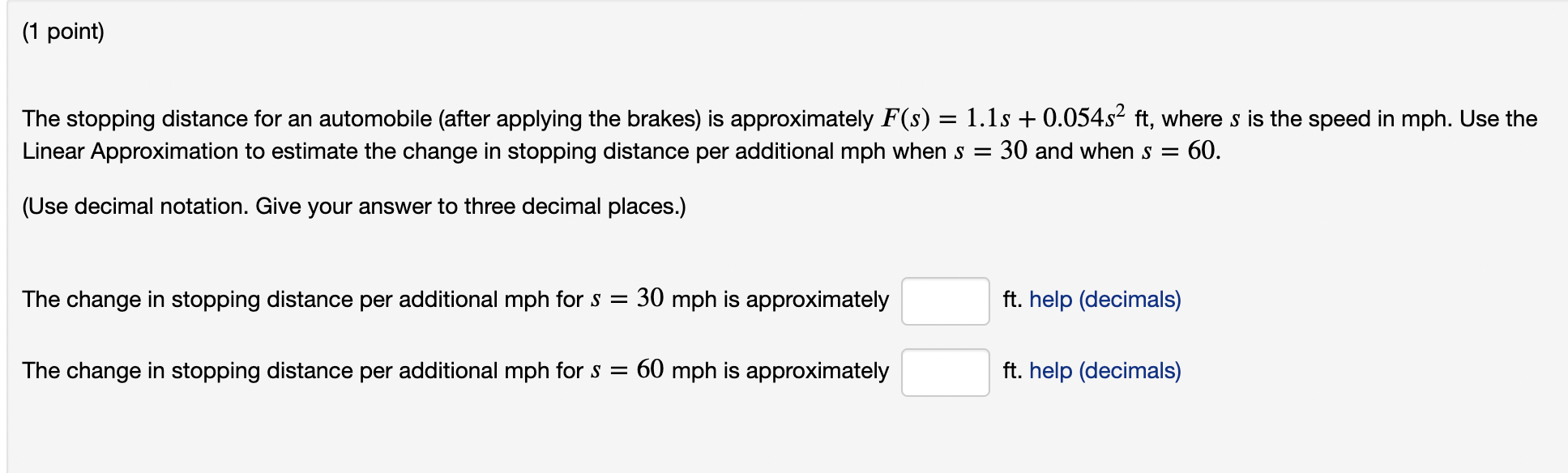 Solved (1 point) Use a Linear Approximation to estimate | Chegg.com