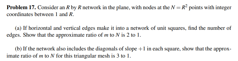 Solved Problem 17. Consider an R by R network in the plane, | Chegg.com