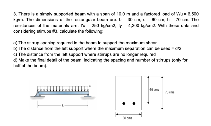 Solved 3. There is a simply supported beam with a span of | Chegg.com