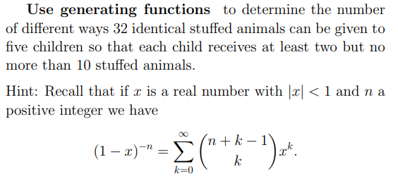 Solved Use Generating Functions To Determine The Number Of