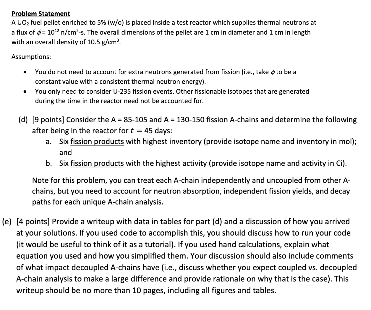 Solved a flux of \\( \\phi=10^{12} \\mathrm{n} / | Chegg.com