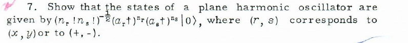 Solved 7. Show that the states of a plane harmonic | Chegg.com