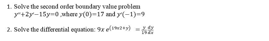 Solved 1. Solve the second order boundary value problem | Chegg.com
