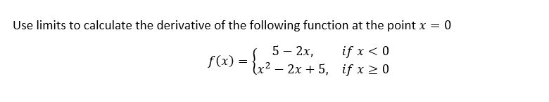 Solved Use limits to calculate the derivative of the | Chegg.com