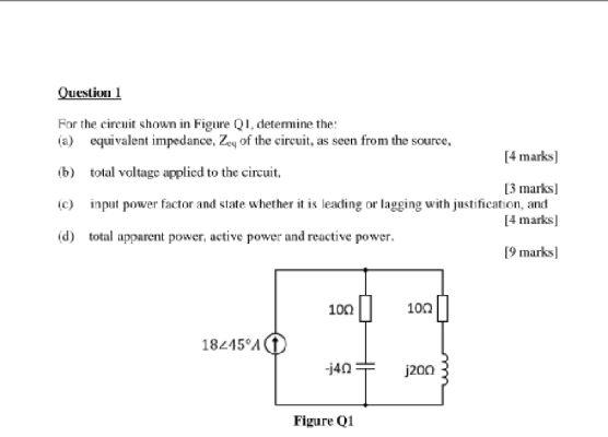 Solved Far the circuit shown in Fignre QI, determine the: | Chegg.com