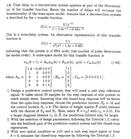 Solved 1.6. Time delay in a discrete-time system appears as | Chegg.com
