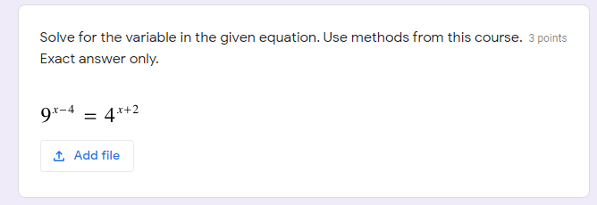 Solved Solve for the variable in the given equation. Use | Chegg.com