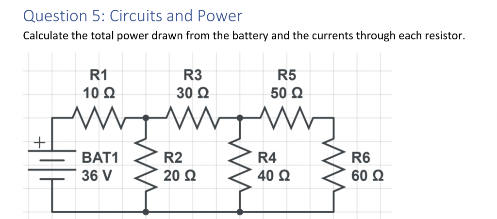 Solved Question 5: Circuits and Power Calculate the total | Chegg.com