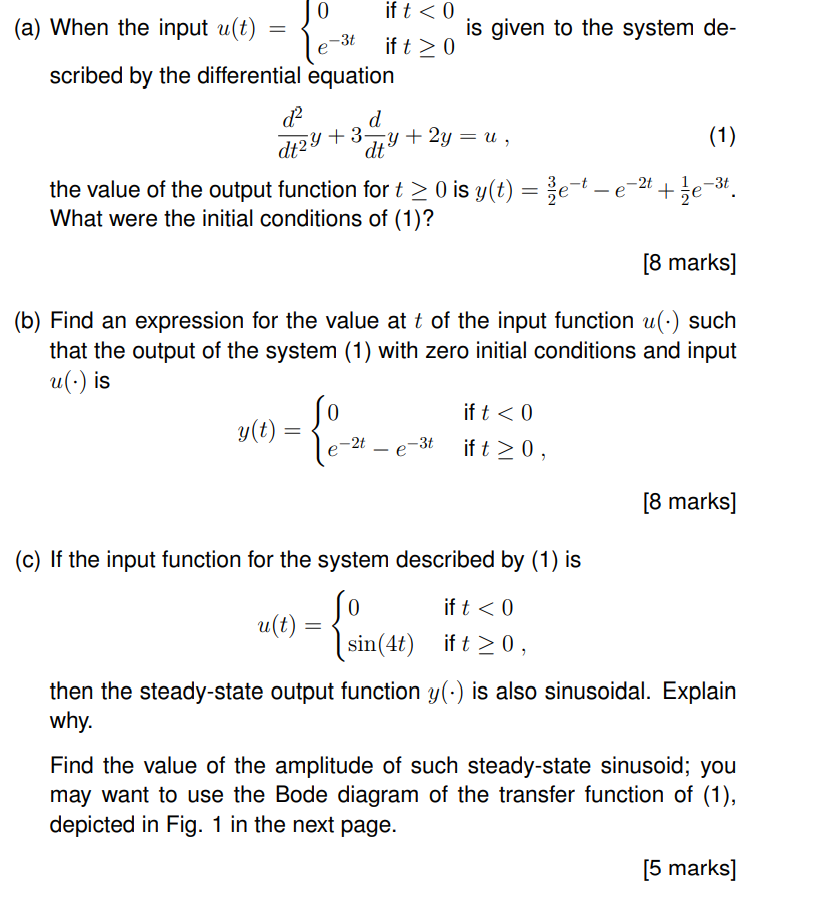 Solved (a) When the input u(t)={0e−3t if t