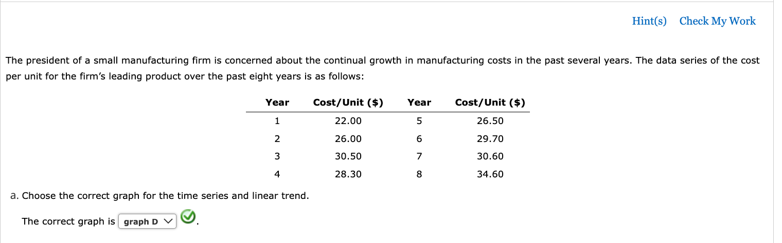 Solved 15 10 5 2 3 4 5 6 7 8 Year Time series Linear trend | Chegg.com