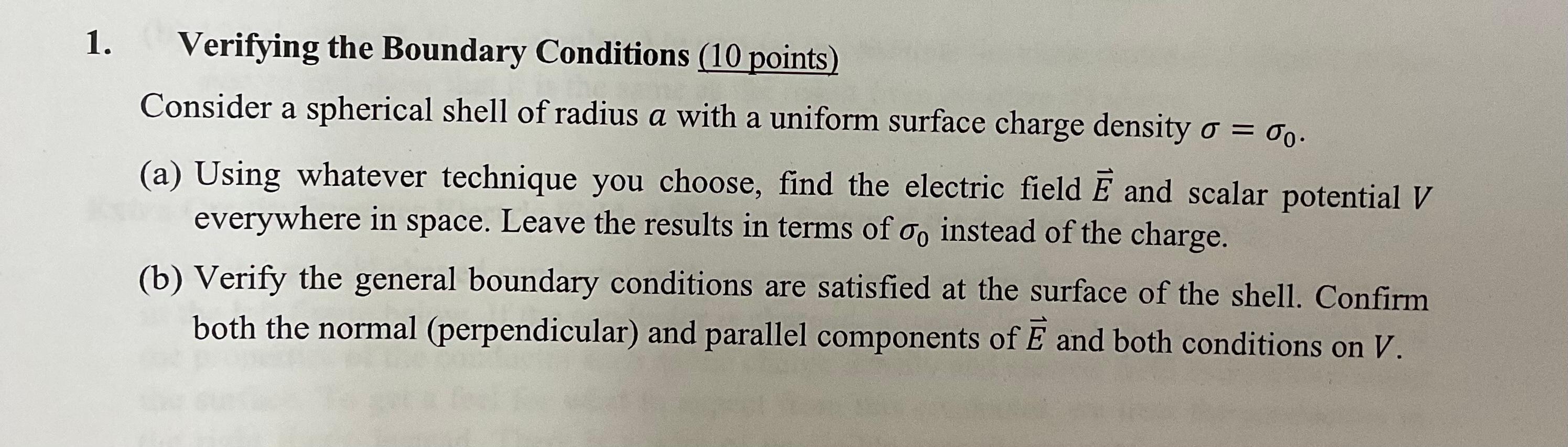 Solved 1. Verifying the Boundary Conditions ( 10 points) | Chegg.com