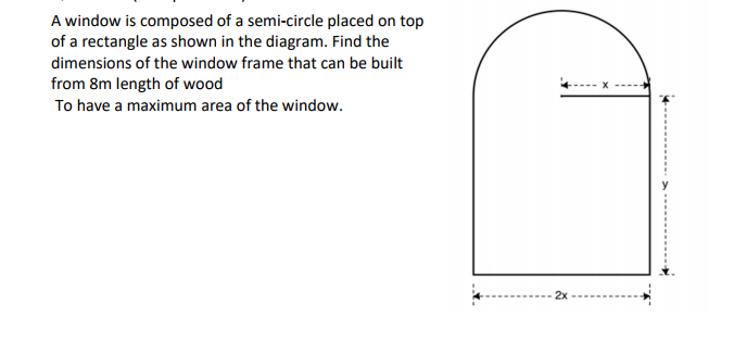 Solved A window is composed of a semi-circle placed on top | Chegg.com