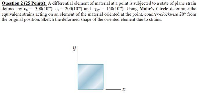 Solved Question 2 (25 Points): A differential element of | Chegg.com