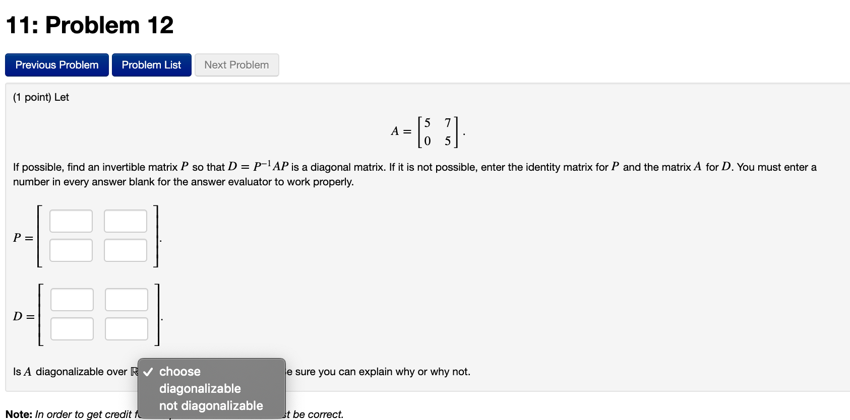 Solved 11 Problem 12 Previous Problem Problem List Next
