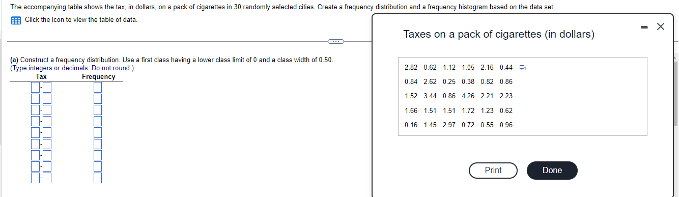 Solved Click the icon to view the table of data. (a) | Chegg.com