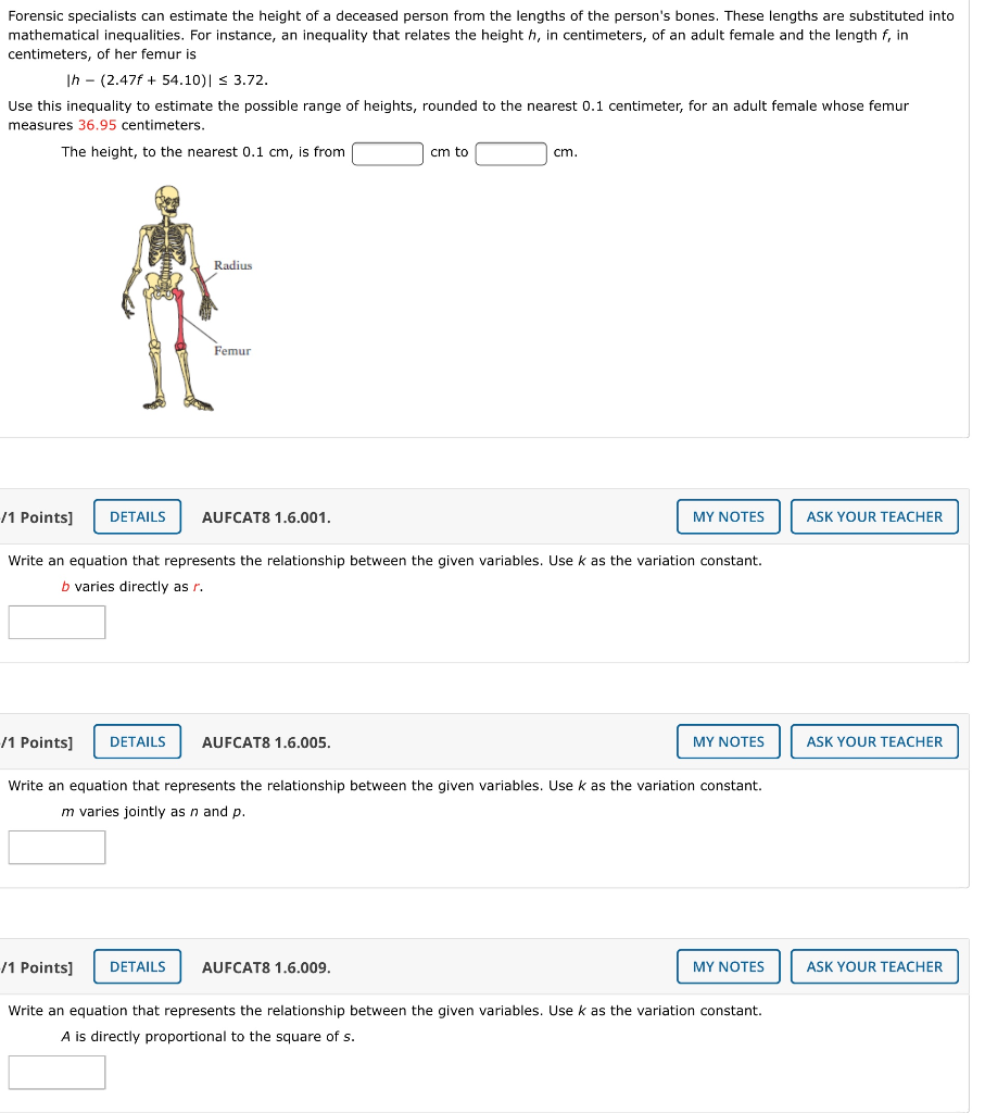 Solved Forensic specialists can estimate the height of a | Chegg.com