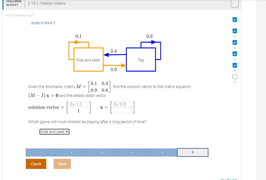 Solved Jump to level 1 Given the stochastic matrix | Chegg.com