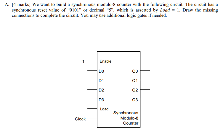 Solved A [4 Marks] We Want To Build A Synchronous Modulo 8