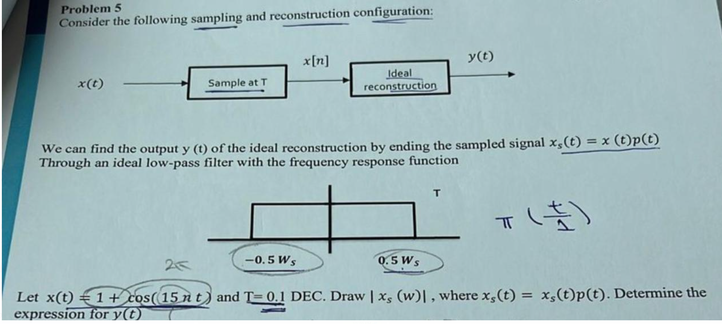 Solved Problem 5 Consider the following sampling and | Chegg.com