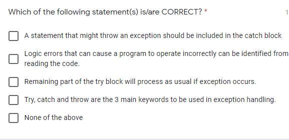 Solved Which of the following statement(s) is/are CORRECT?* | Chegg.com