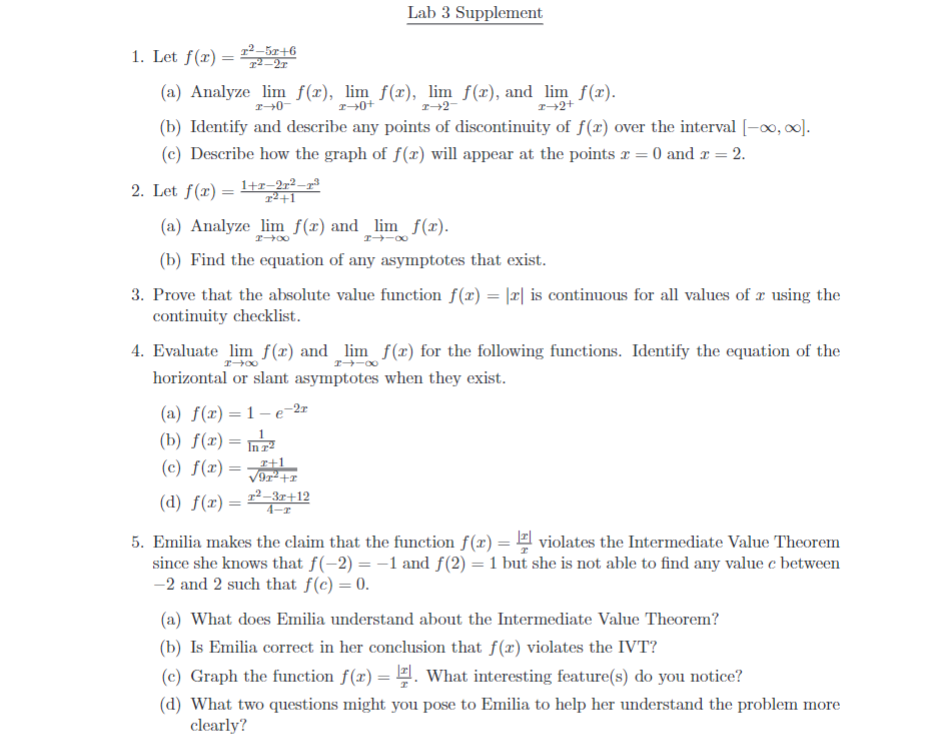 Solved Let f(x)=x2-5x+6x2-2x(a) ﻿Analyze | Chegg.com