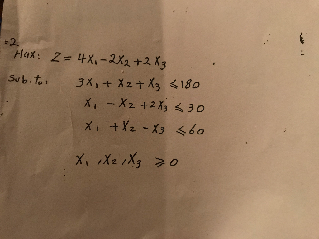 Solved Use the Simplex Method in Tableau Form to solve the | Chegg.com