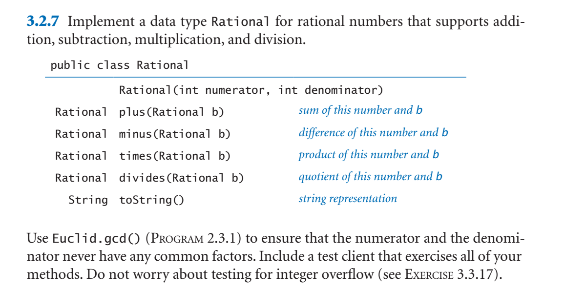 Solved Implement a data type Rational for rational numbers | Chegg.com