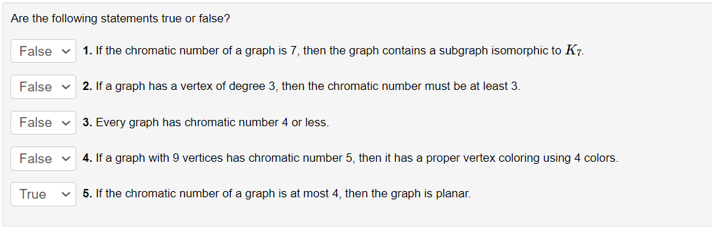 Solved i tried with my try numer 1 (F,F,T,T,F), try number | Chegg.com