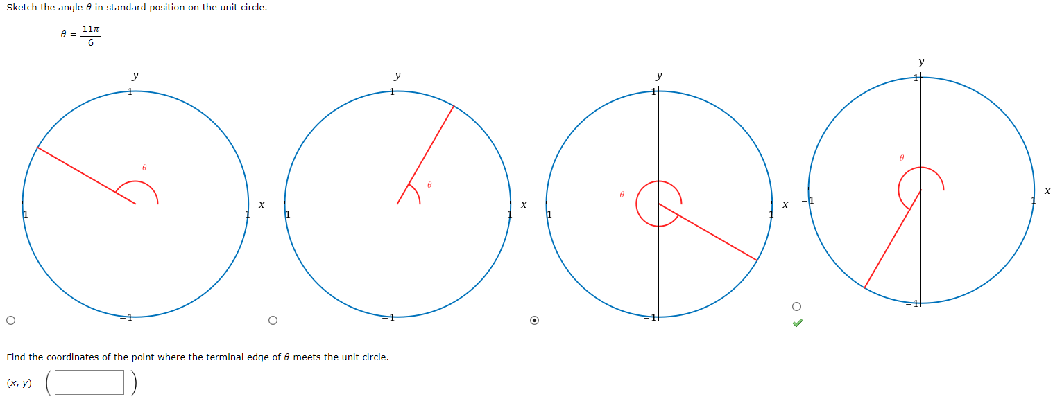 Solved Sketch the angle θ in standard position on the unit | Chegg.com