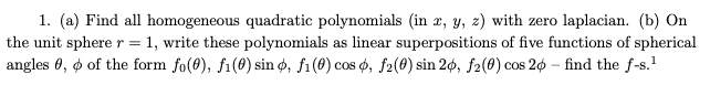 Solved 1. (a) Find all homogeneous quadratic polynomials (in | Chegg.com