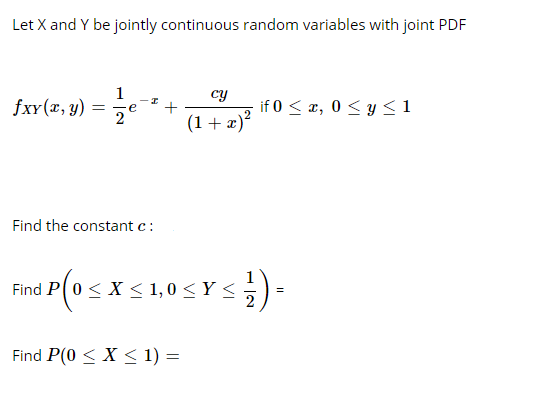 Solved Let X and Y be jointly continuous random variables | Chegg.com