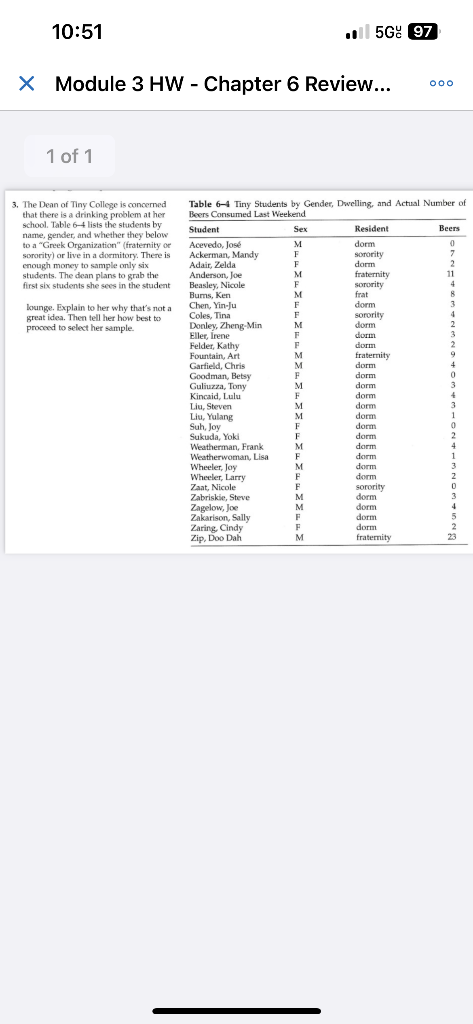 Solved Module 3 HW - Chapter 6 Review. 00 3. The Dean of | Chegg.com
