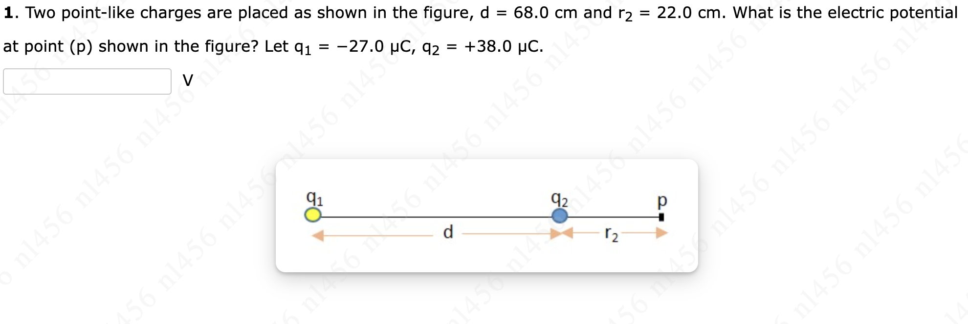 Solved Two point-like charges are placed as shown in the | Chegg.com