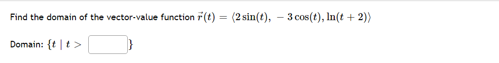 Solved Find the domain of the vector-value function | Chegg.com