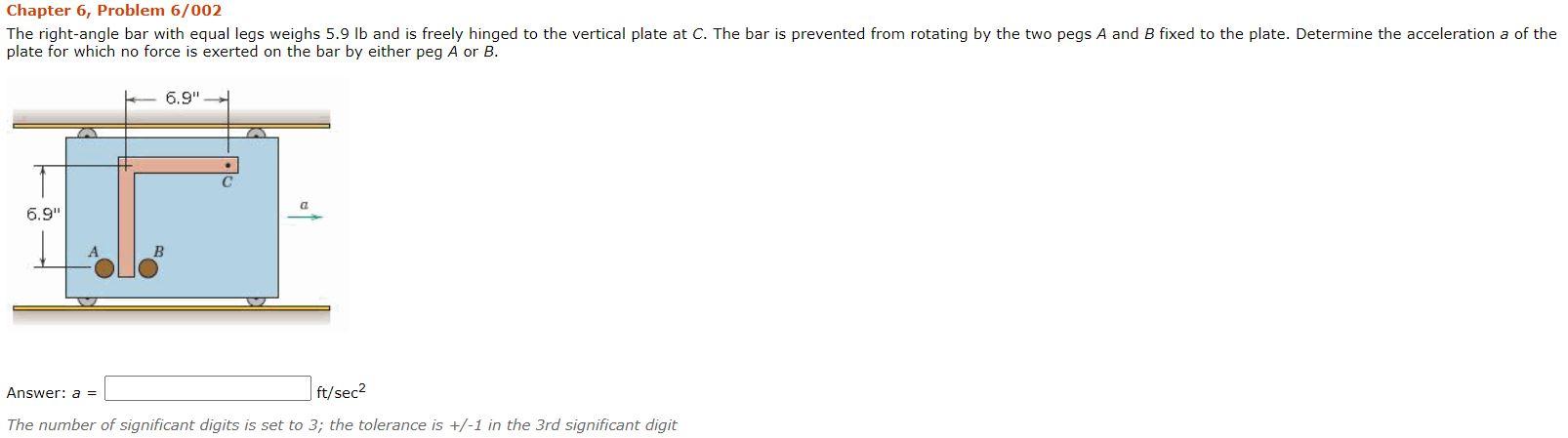 Solved Chapter 6, Problem 6/002 The right-angle bar with | Chegg.com