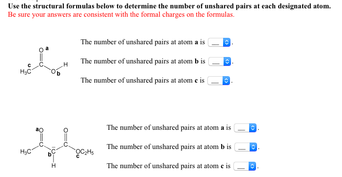 Solved Use the structural formulas below to determine the | Chegg.com