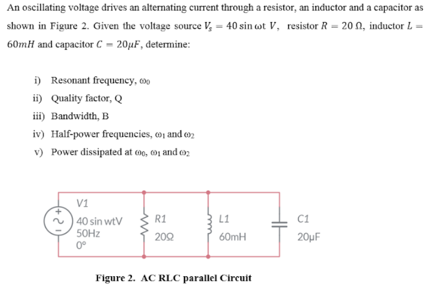Solved An oscillating voltage drives an alternating current | Chegg.com
