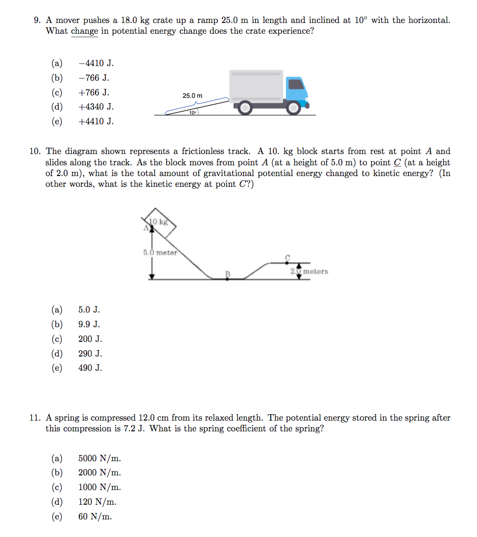 Solved 9. A mover pushes a 18.0 kg crate up a ramp 25.0 m in | Chegg.com