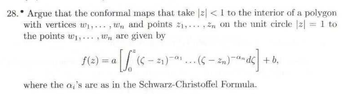 Solved 28. Argue that the conformal maps that take |2