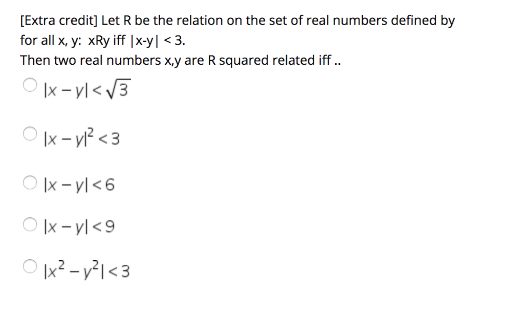 Solved Extra credit] Let R be the relation on the set of | Chegg.com