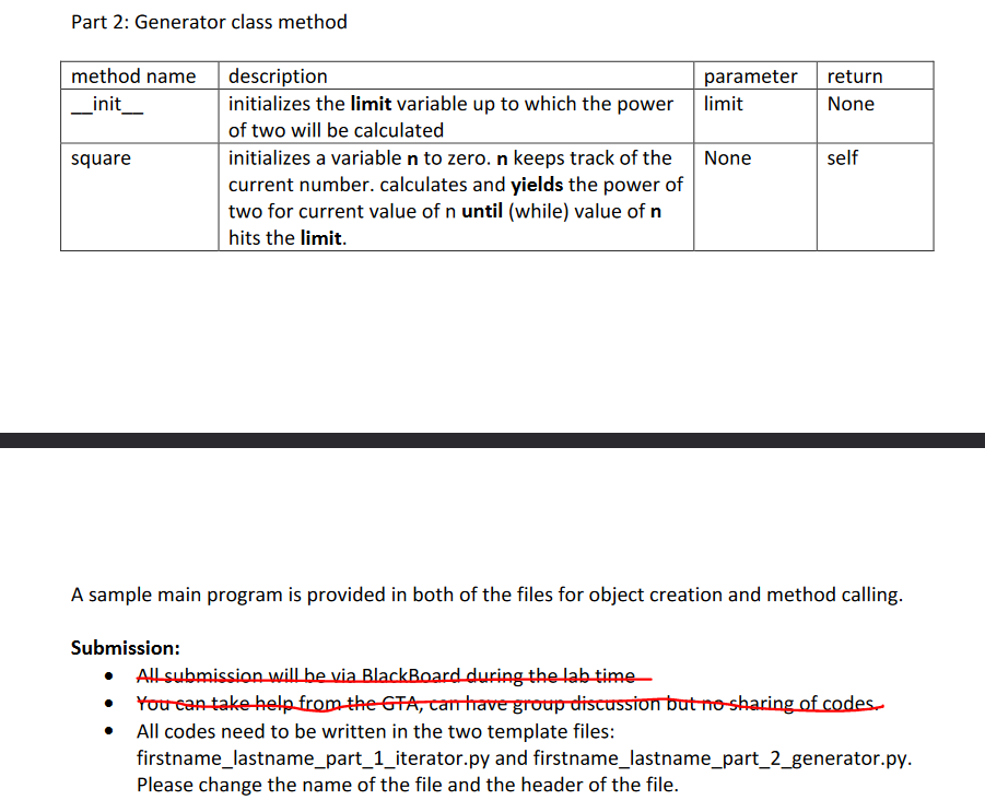 Solved Topics: iterator and generator Problem Statement: | Chegg.com