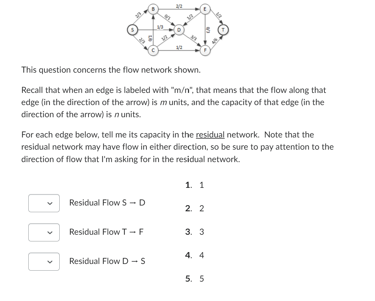 Solved This question concerns the flow network shown. Recall | Chegg.com