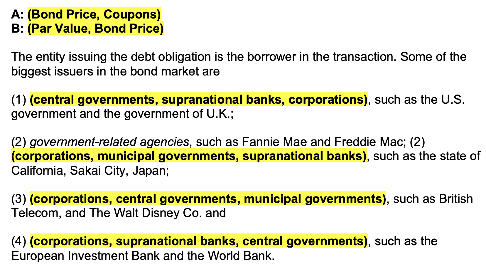 Solved 1. Bonds and their valuation - Part 1 The value of | Chegg.com