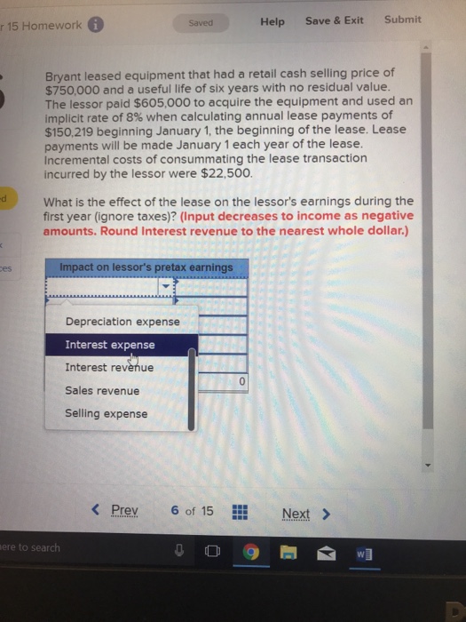 Solved Pter 15 Homework Help Save And Exit Submit Saved Bryant